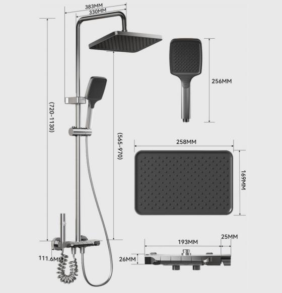 Quality Mocee Model NO 4326 Multifunction Aluminum Shower Panel System with Waterfall for sale