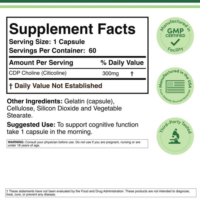 CDP Choline capsules close-up