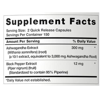 China 3000mg Ashwagandha Root Extract Capsules Supplements For Immuneti Support for sale
