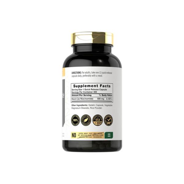Quality Health Glow Niacinamide Vitamin B3 500mg | 300 Quick Release Capsules | High for sale