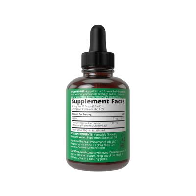 China Peak Performance Liquid Chlorophyll Supplement Vegan, Non-GMO Mulberry Leaf Extract for sale