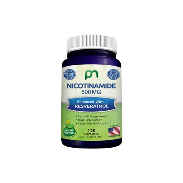 Quality Health Glow Nicotinamide 500mg with Resveratrol - Vegan, Flush-Free, Energy for sale