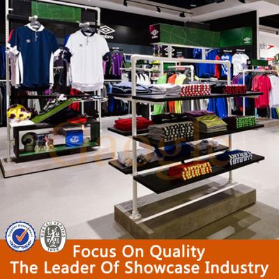 China wood led light china clothes shop display stand design for shop for sale