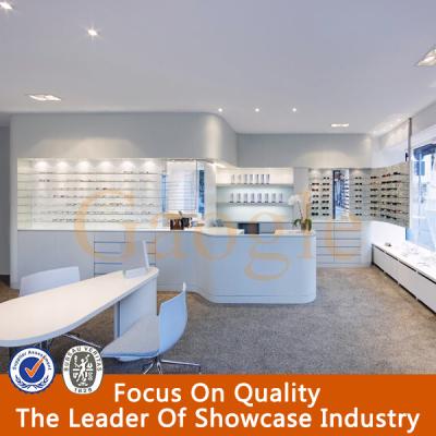 China wood glasses optical shop decoration display/optical shop interior design for sale
