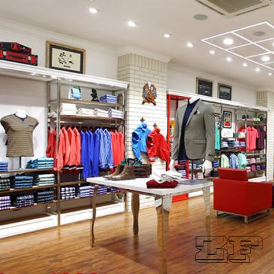 China Modern Shop Display Rack Decoration Design Garments Shop for sale