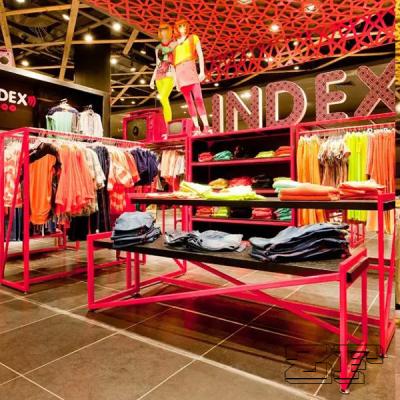 China Look! custom wood meteal retail paint clothing display rack for sale