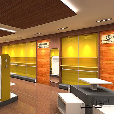 China Retail Clothes Rack Shop Fittings with led spot lights for sale