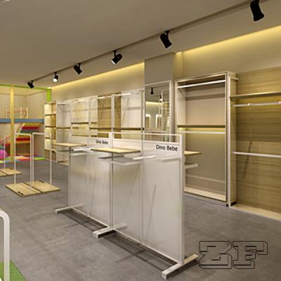 China garment shop interior design/garment display rack for kid clothing display for sale