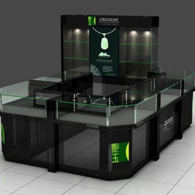 China wooden black painting jewelry kiosks for mall for sale