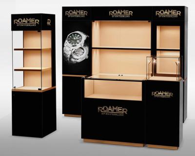 China high end wooden jewelry display counter with gloss spray paint for sale