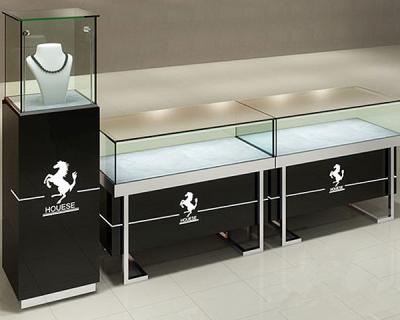 China quality black color jewelry counter display showcase for sale