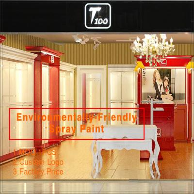 China wooden clothing display cabinet and shelf for kids store for sale