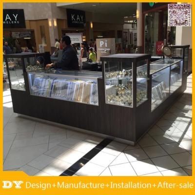 China Fashion design wooden glass shopping mall jewelry kiosk for sale for sale