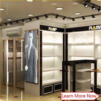 China Apparel store furniture, mdf white black painting metal clothing store furniture for clothes store display for sale
