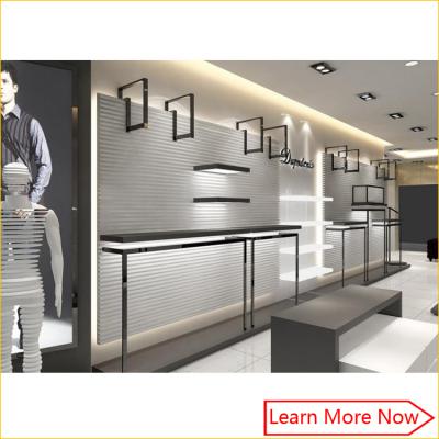 China High quality matte painting black metal retail clothing shop decoration display showcase furniture for clothing shop for sale