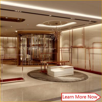 China Wholesale upscale Stainless Steel Clothing Display Stand for Shop/ Garment Shop Interior Design for sale