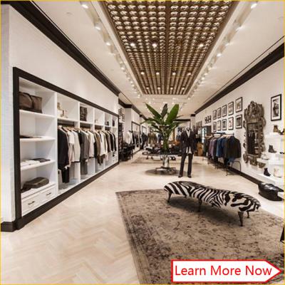 China Top quality wooden store garment display showcase,garment display fixtures with led lights for sale