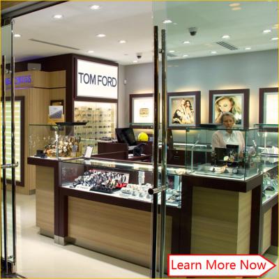 China Factory direct sell mdf veneer jewelry display tables with led light for sale