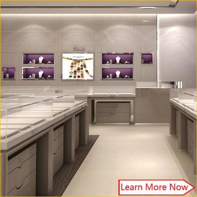 China Top quality retail jewelry merchandise display showcase with led spot lights for sale