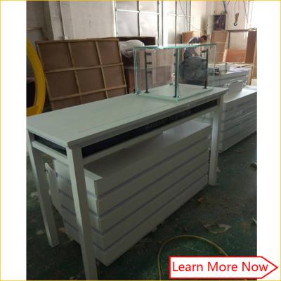 China Top quality wooden tempered glass jewellery display led cases with competitive price for sale