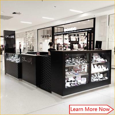 China Custom made shopping mall full-enclosed hot jewelry kiosks display stand for sale