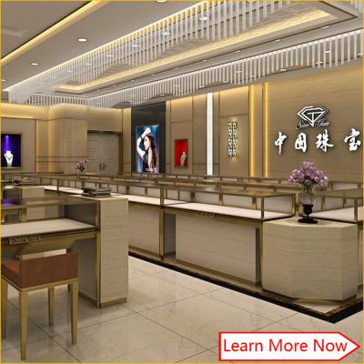 China Customized wholesale commercial led lighted mdf veneer used jewelry display cases for sale for sale