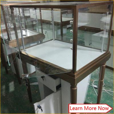China Custom luxury jewellery showroom counter design with led for sale