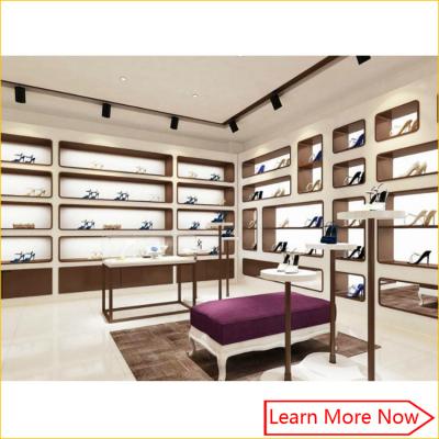 China Good quality white brown shoe shelves display racks for store fixtures for sale