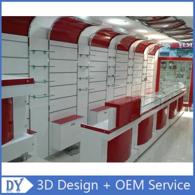 China Custom Popular Retail Wood Glass Mobile Shop Counter Design For Mobile phone store for sale