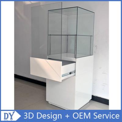 China Popular 2 Layers Glass Jewellery Display Cabinets With Free 3D Design Service for sale