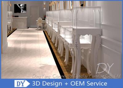 China European Style Fully White Jewelry Showcase Jewellery Store Design for sale