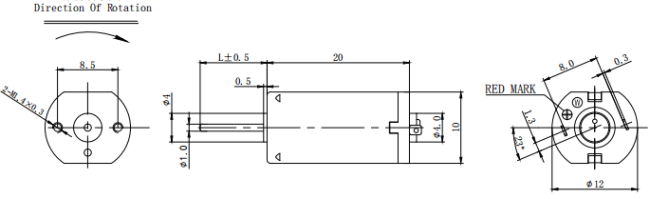 FF-N30 Mini Motor Drawing /Dimension Reference