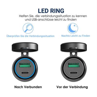 Cina Carreggiatore USB per motociclisti a doppia porta in alluminio in vendita