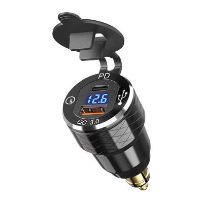 China QC3 0 PD 54W Aluminium Dubbele Poort USB Autolader 12-24V Spanningsbewaking Te koop