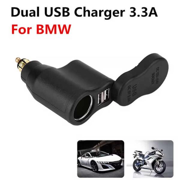 Quality Double QC 2.0 Motorbike Usb Charger 16W 5V/3.3A 2 Port Socket Lightweight for sale