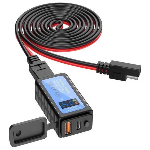 Quality QC 3.0 USB PD 54 Watt Motorcycle USB Charger With Voltage Monitoring for sale