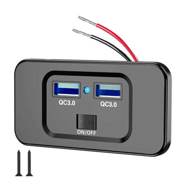 Quality Dual QC3.0 18Watt USB A Port RV USB Charger Wall Mount For Vehicles for sale