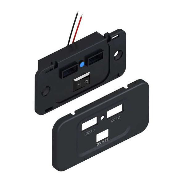 Quality Dual QC3.0 18Watt USB A Port RV USB Charger Wall Mount For Vehicles for sale