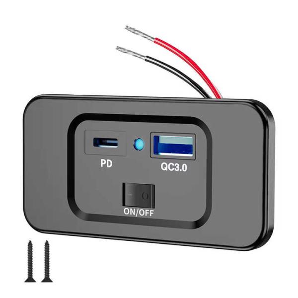 Quality 54W QC3.0+PD RV USB Charging Center 12v USB Wall Outlet RV Heat Resistant for sale