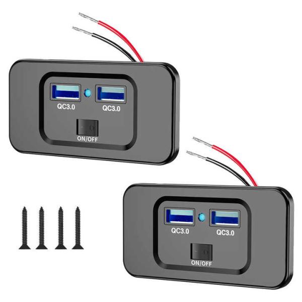 Quality 36W QC3.0 RV Phone Charging Station Two Ports Compact Wall Mount Design for sale