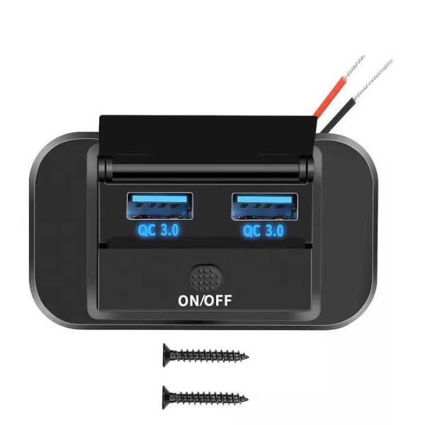 Quality Dual Port RV USB Charger QC3.0 USB Surface Mount 12v Phone Charger For Caravan for sale