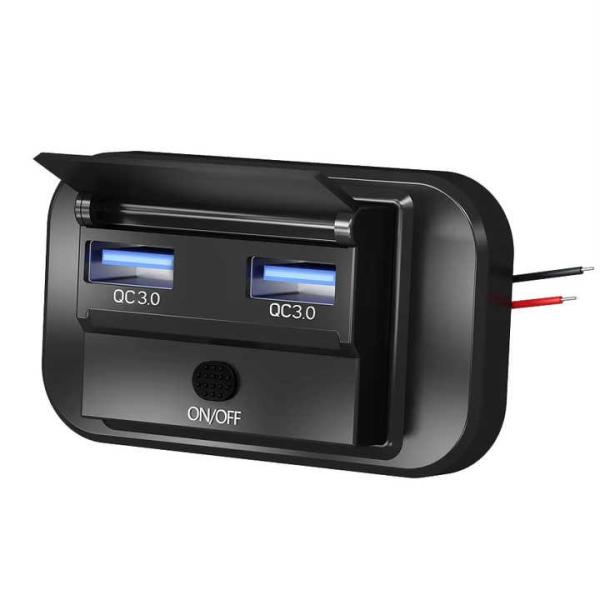 Quality Dual Port RV USB Charger QC3.0 USB Surface Mount 12v Phone Charger For Caravan for sale