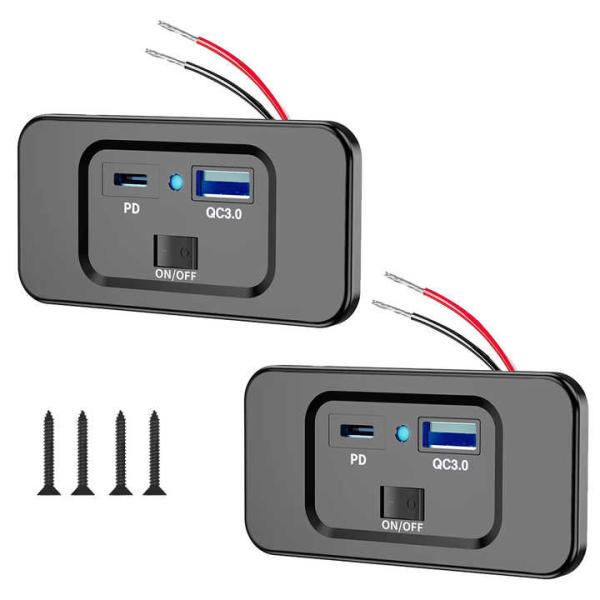 Quality 54W QC3.0+PD RV USB Charger 2 Ports 12 Volt USB Charger For Caravan for sale