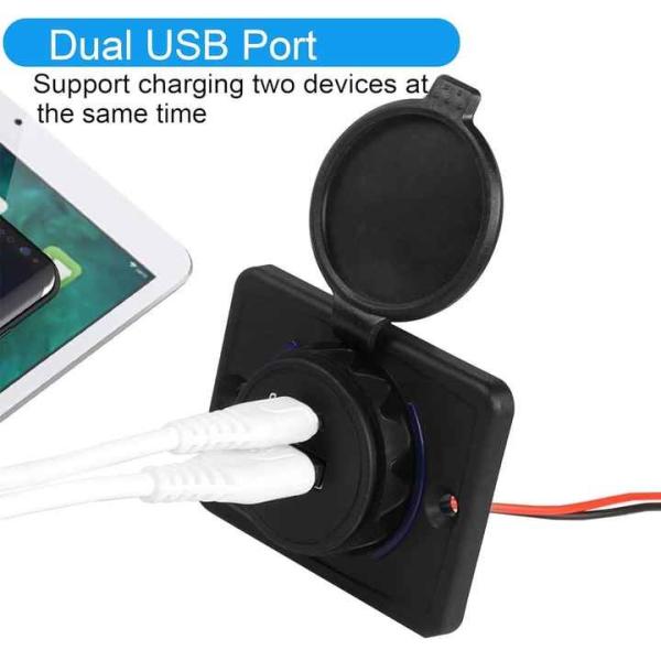 Quality DC 12V 24V 48W Caravan Usb Charger Bus USB Charger Surface Mount for sale