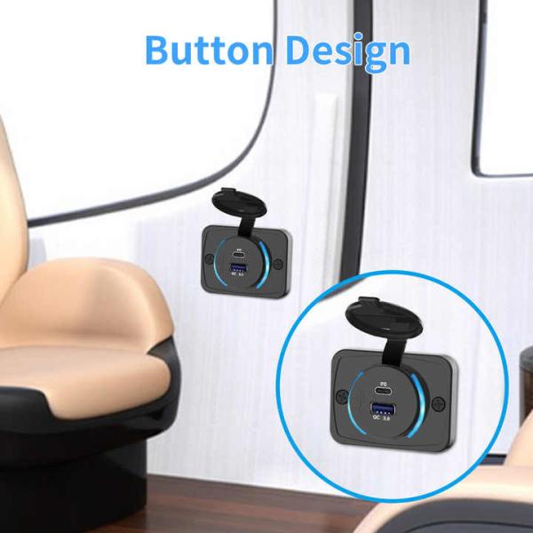 Quality DC 12V 24V 48W Caravan Usb Charger Bus USB Charger Surface Mount for sale