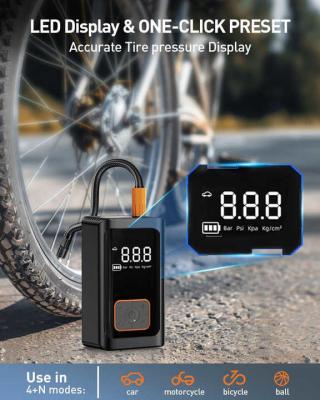 Cina Pompa d'aria per auto da 8000mAh 150PSI LED Digital Cordless Portable Tire Inflator in vendita