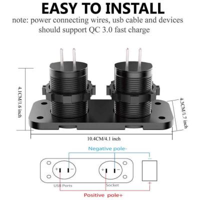 Cina Caricabatterie da auto USB 15W Dual QC2.0 12-24V, impermeabile, per cellulari in vendita