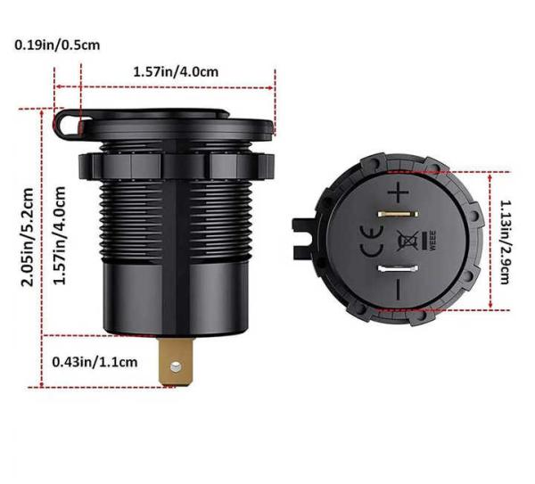 Quality 2V 3.1A Compact Round Car Charger Car USB Power Outlet For IPhone16 for sale
