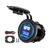 Quality Intelligent QC3.0 5V 2.4A 12-24V Dual USB Vehicle Charger Easy Operation for sale