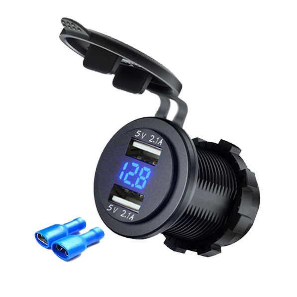 Quality 12Volt Dual USB Car Charger Socket 5V 2.1A For Car Bus Motorcycle Boat Charging for sale